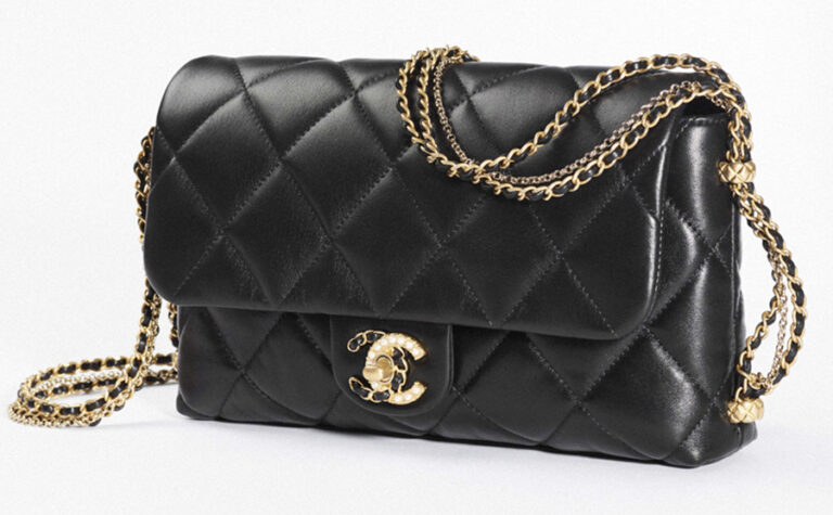 Bolso Chanel con cerradura CC trenzada y con perlas